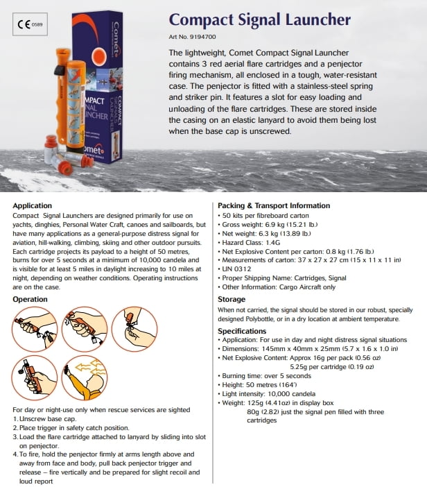 Comet, 9194700, COMPACT SIGNAL LAUNCHER